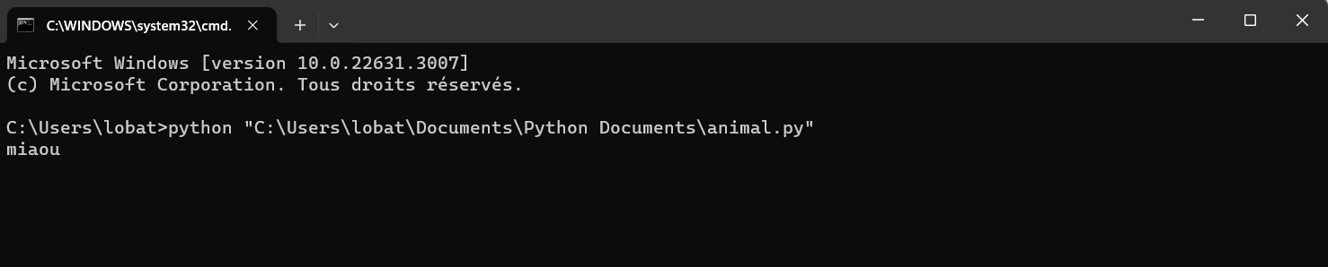 Ouverture fichier python dans invite de commande par DamienLobato - page 1 - OpenClassrooms